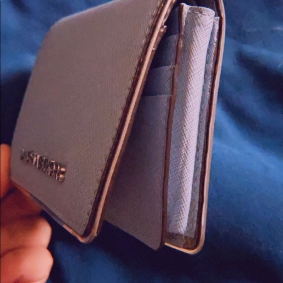 MICHAEL Michael Kors | Bags | Michael Kors Dusty Blue Mini Wallet ...